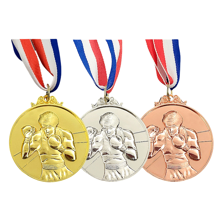 China Customized Logo Sports Metal Medal Boxing Medals Ribbons Boxing ...